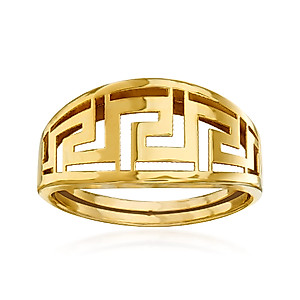 Ross-Simons Italian 14kt Yellow Gold Greek Key Ring. Size 7