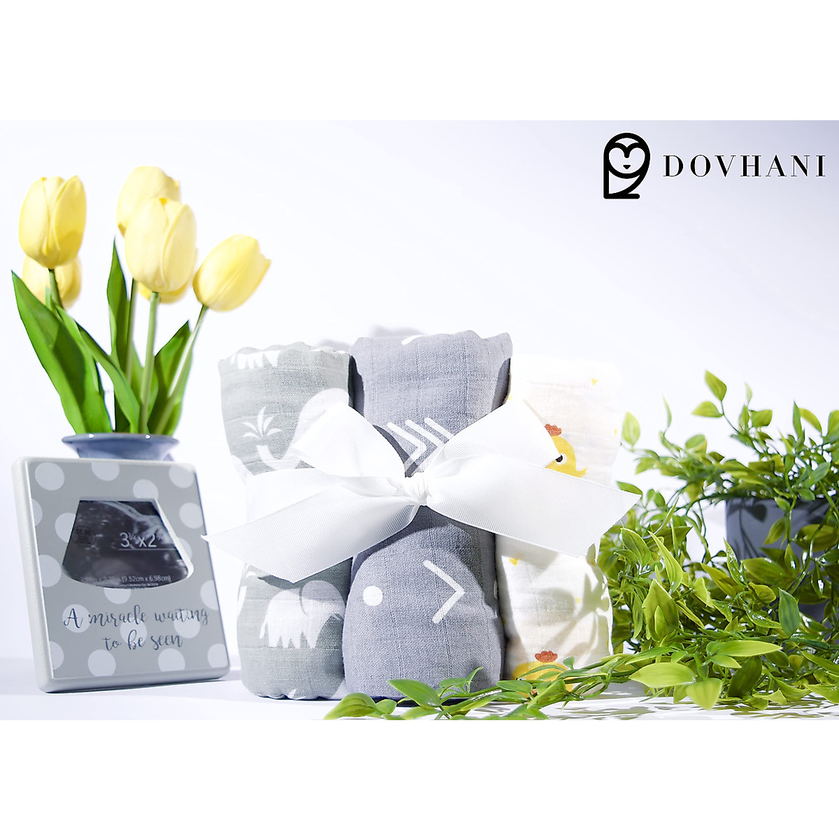 Muslin Baby Swaddle 3-Pack 100% Cotton. Soft & Breathable for Girl/Boy/Unisex