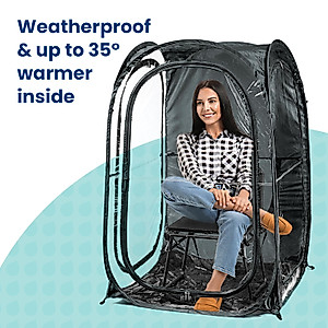 WeatherPod Large 1-Person Pod – Pop-Up Weather Pod, Protection from Cold, Wind and Rain - Black
