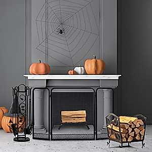 DOEWORKS 17 Inch Small Firewood Racks Heavy Duty Steel Wood Storage Bronze Log Rack Holder