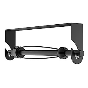 Paper Towel Holder Under Cabinet, MYLOLF Single Hand Operable Wall Mount Paper Towel Rack with Damping Effect, Self-Adhesive or Drilling Screw Paper Towel Roll Holder for Kitchen, Bathroom (Black)