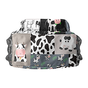 Grandkli Cow Print Plaid Gray Personalized Kids Toddler Backpack for Boys Girls ,Custom Mini School Backpack Bags Kindergarten, 10 in(L) x 4 in(W) x 12 in(H)