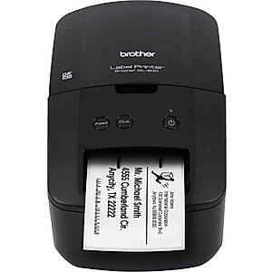 Brother QL-600 Economic Desktop Wired Label Printer for Home and Office, Black - USB Connectivity - up to 2.4" Wide, 300 x 600 dpi, 44 Labels Per Minute, Automatic Cutter Label Maker