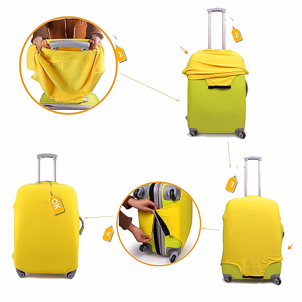 Upetstory Mushroom Luggage Cover Protector Suitcase Covers Travel Anti-scratch Spandex Baggage Covers Fits 25-28 Inch Luggage Hiking Camping Picnic School Travel