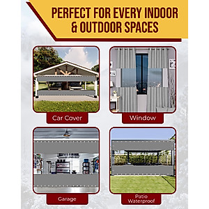 FoundGo 8'H x 10'W Vinyl Curtains for Patio 19oz, Outdoor Clear Vinyl Patio Enclosure,Heavy Duty Clear Tarp Waterproof Vinyl Tarps with Grommets for Pergola, Balcony,Porch,Gazebos，-4℉ Cold Resistant