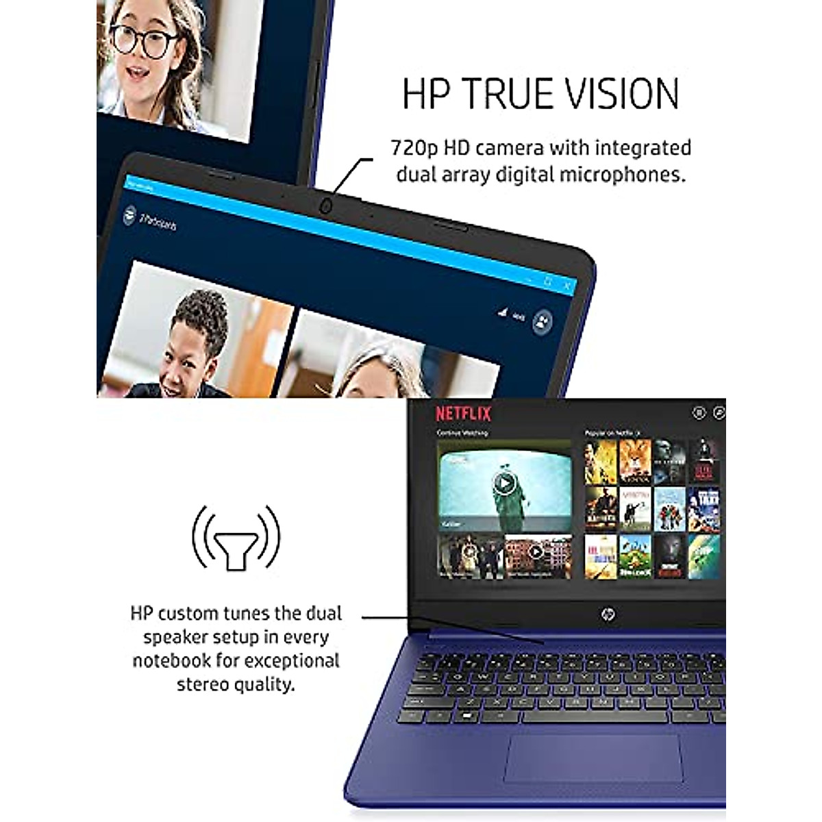 2022 HP Pavilion Laptop, 14-inch HD Touchscreen, AMD 3000 Series Processor, Long Battery Life, Webcam, HDMI, Windows 10 + One Year of Office365 (14, 16GB RAM | 576GB Storage, Blue)