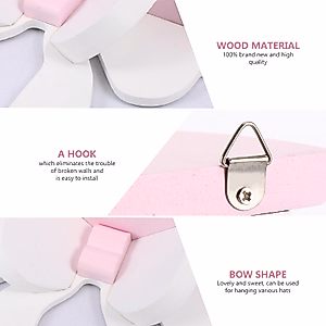 VOSAREA 2pcs Bow tie Rack Wooden Storage Shelf Wall Storage Rack Office Shelves Bookshelf for Kids DIY Floating Shelf Brackets Floating Bookshelves Bowknot Hanging Storage Rack Household