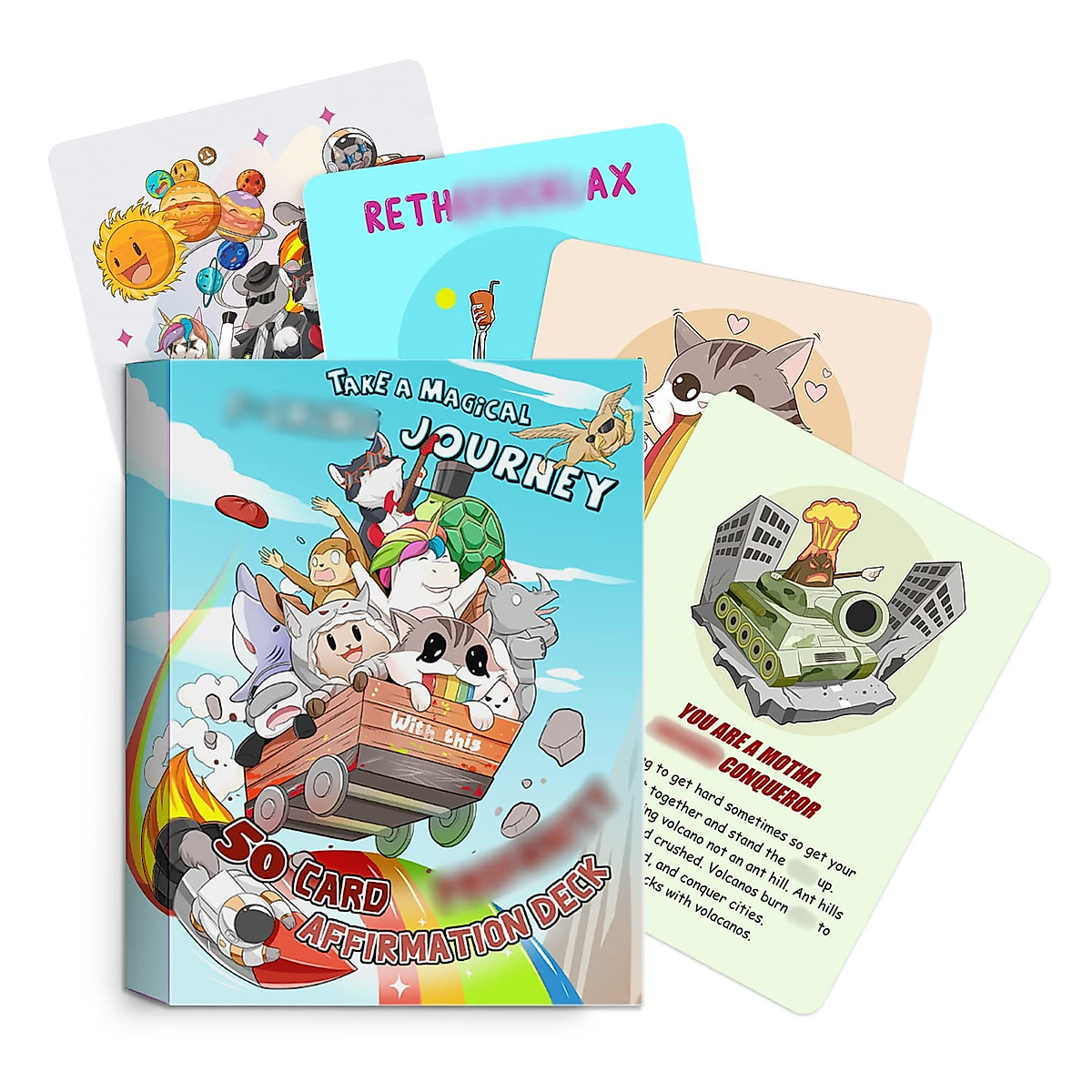 Lacunas Affirmies Profanity Affirmation Cards Deck - Treat Your Fine A** Self - 50 Positive Affirmations for People Who Like to Say F***