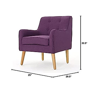 Christopher Knight Home Felicity Mid-Century Fabric Arm Chair, Purple