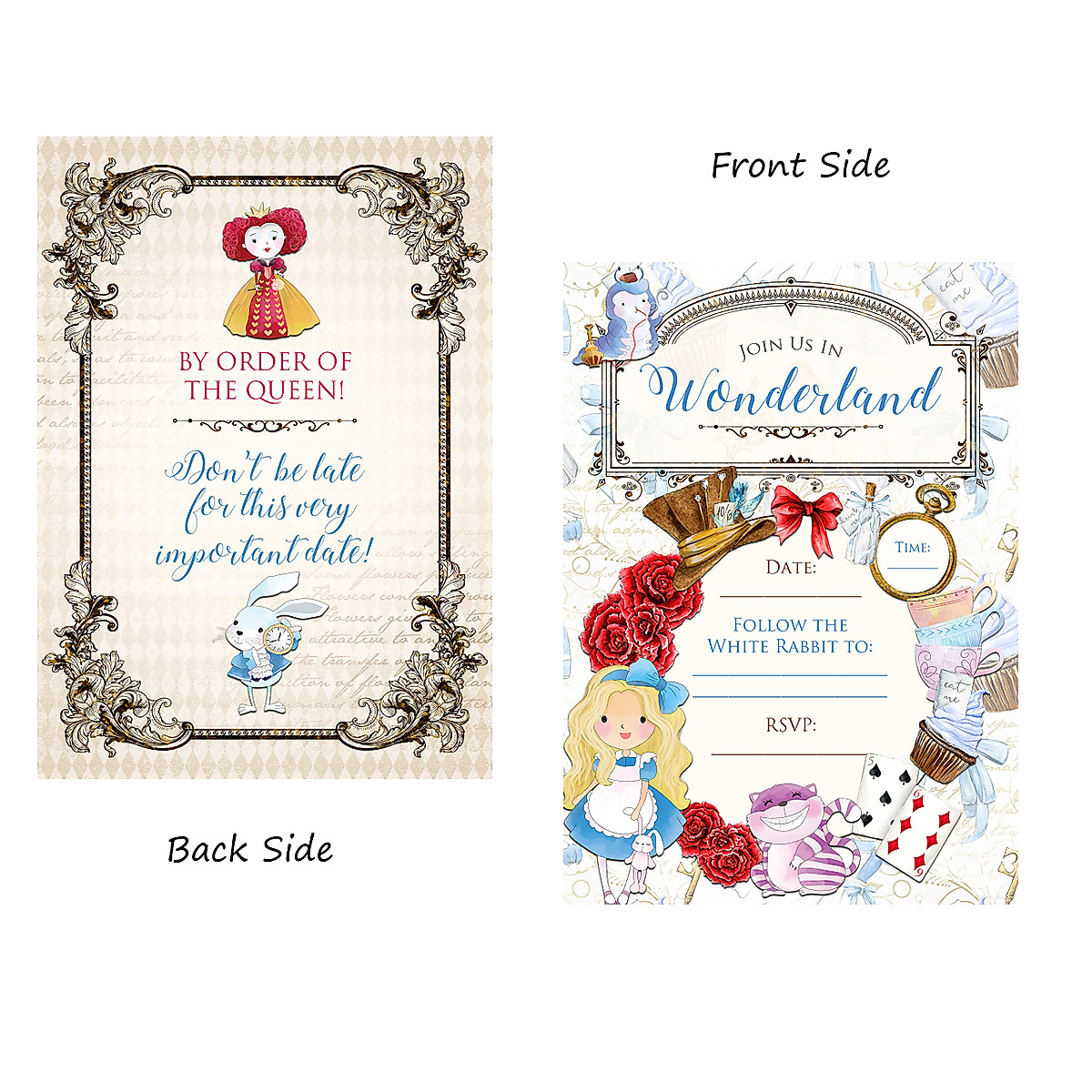 Silly Goose Gifts Alice Party Supplies Welcome to Wonderland Birthday (Invitation) 12 Included Invite Cartoon Party Birthday