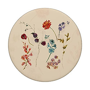Cute Simple Wildflowers Pattern Design Floral on Beige PopSockets Swappable PopGrip