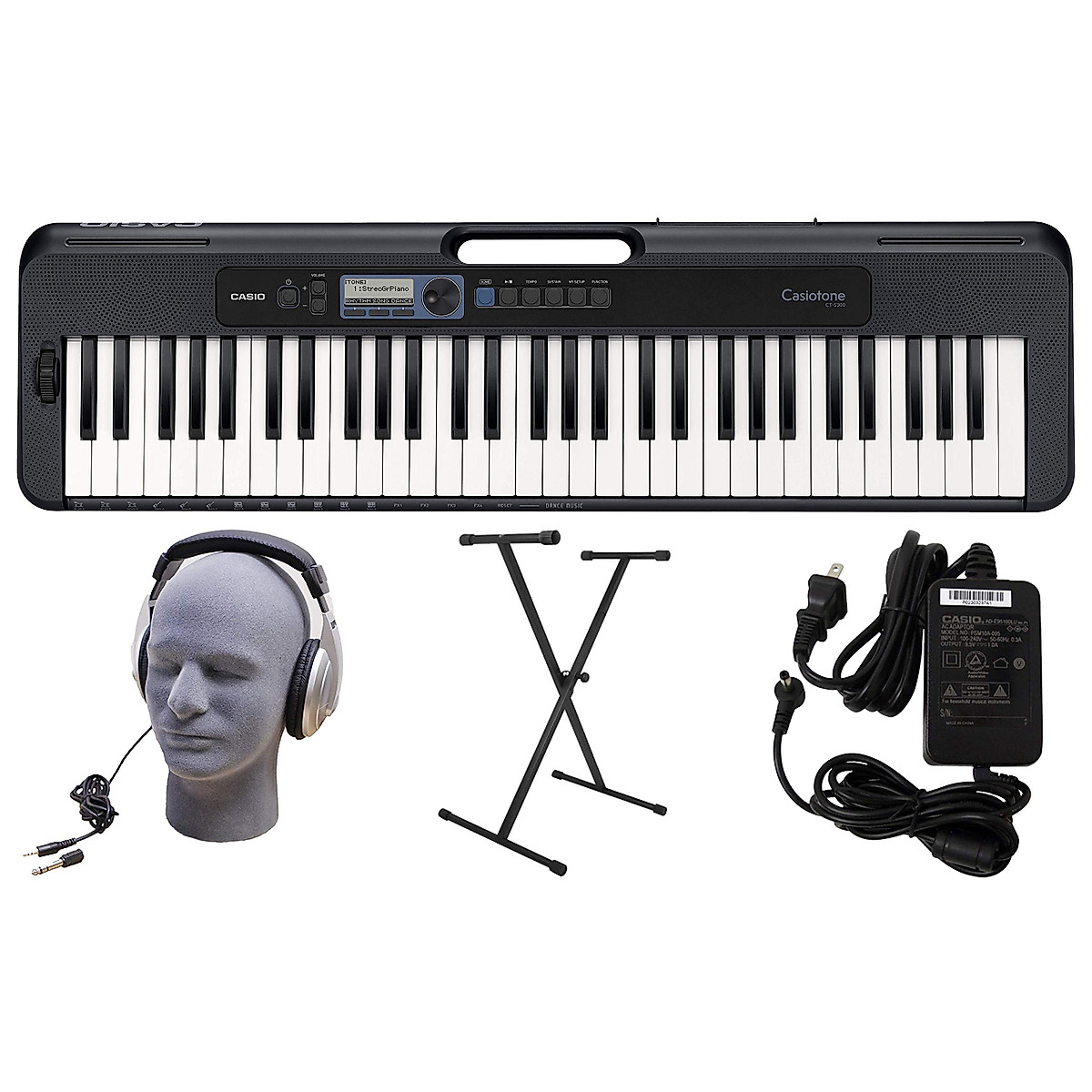 Casio CT-S300 61-Key Premium Keyboard Pack with Stand, Headphones & Power Supply (CAS CTS300 PPK) & M-Audio SP 2 - Universal Sustain Pedal, Digital Pianos & More