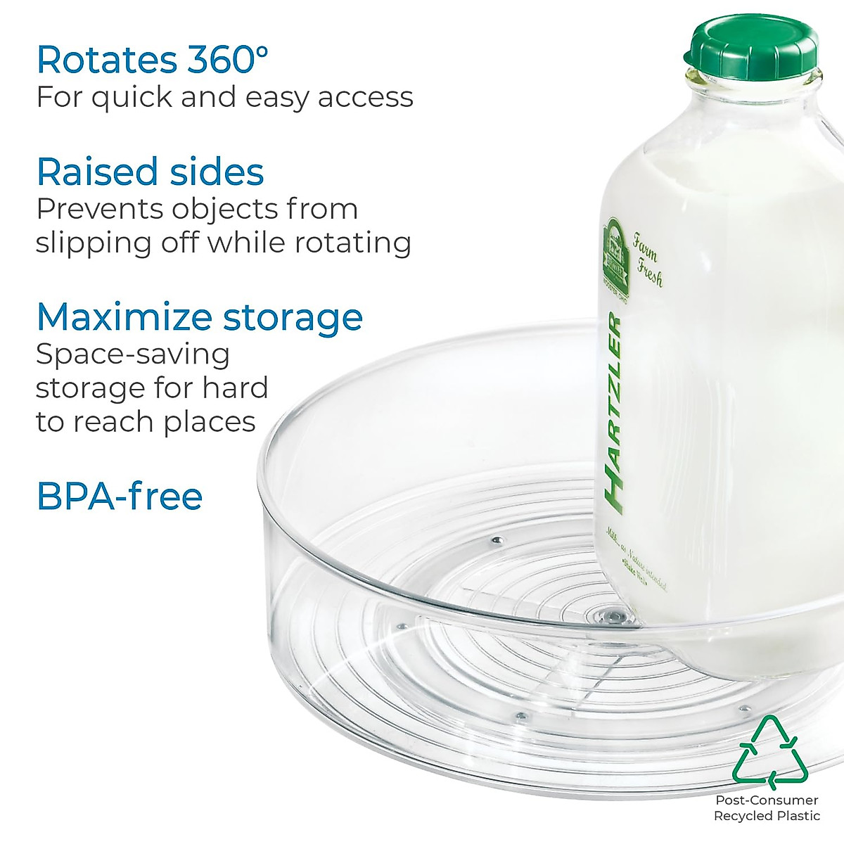 iDesign Fridge/Freeze Binz Turntable, Clear