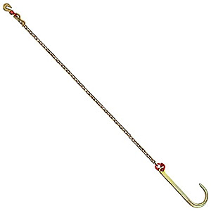 VEVOR J Hook Chain, 5/16 in x 6 ft Tow Chain Bridle, Grade 80 J Hook Transport Chain, 9260 Lbs Break Strength with JT Hook & Grab Hook, Tow Hooks for Trucks, Heavy Duty J Hook and Chain Shorteners