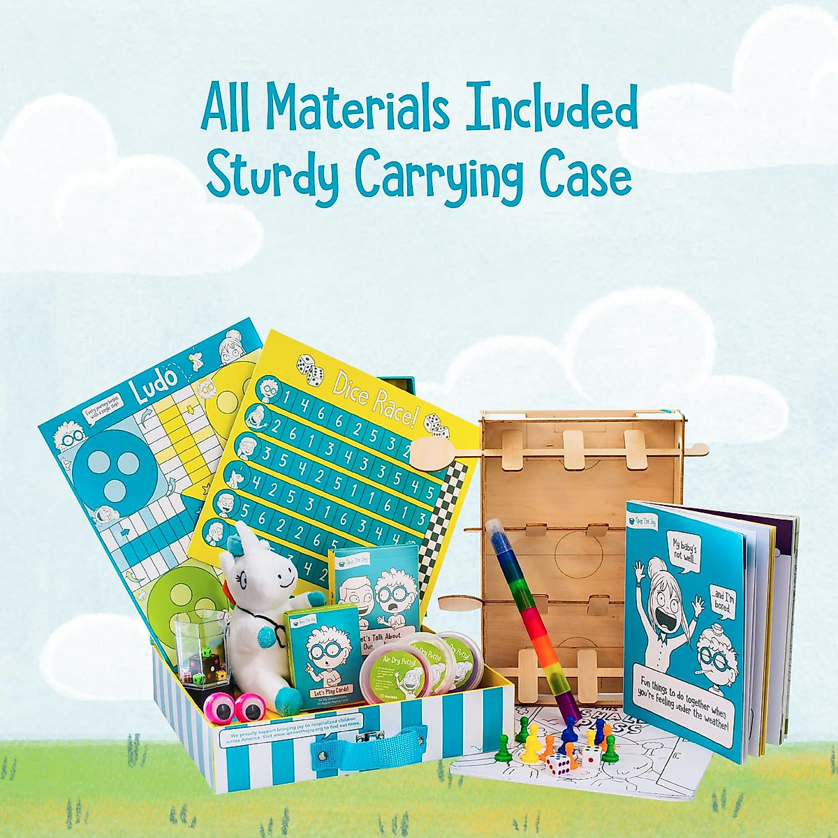 Open The Joy Feel Better Box: Get Well Soon Kids Gifts Basket, 50+ Fun Activities, Games, Toys, Conversation Cards, Origami, Clay Art, Magic Tricks, DIY - Great Gift for Kids After Surgery Ages 4+