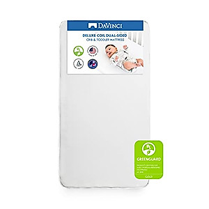 DaVinci Deluxe Coil Dual-sided Crib & Toddler Mattress, Extra firm, Waterproof, Greenguard Gold Certified