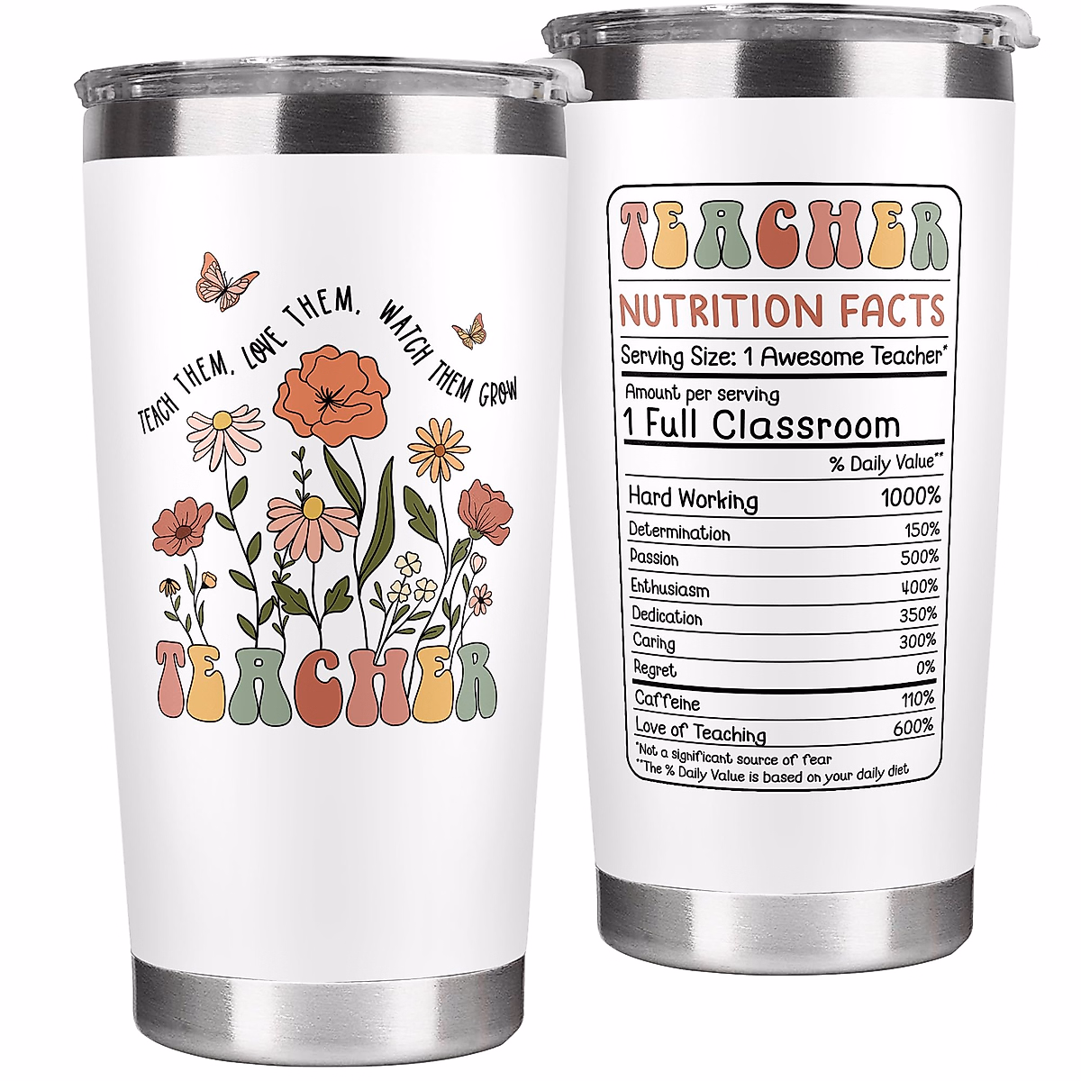 MENANA Teacher Appreciation Gifts - Teacher Gifts for Women - Thank You Gift Ideas for Teachers Women Daycare - Teachers Appreciation Week, Birthday, Back To School Gift - 20 Oz White Tumbler