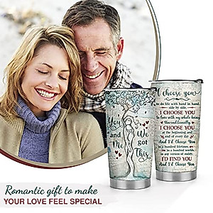 Vprintes Valentines Day Gifts for Her Him - Gifts for Wife Husband, Anniversary Birthday Gifts for Girfriend Boyfriend, Wife Christmas Gift Ideas - I Choose You 20oz Tumbler