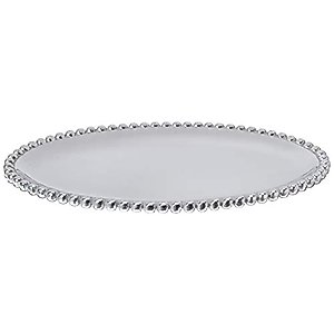 Mariposa Pearled Oval Platters, One Size, Silver