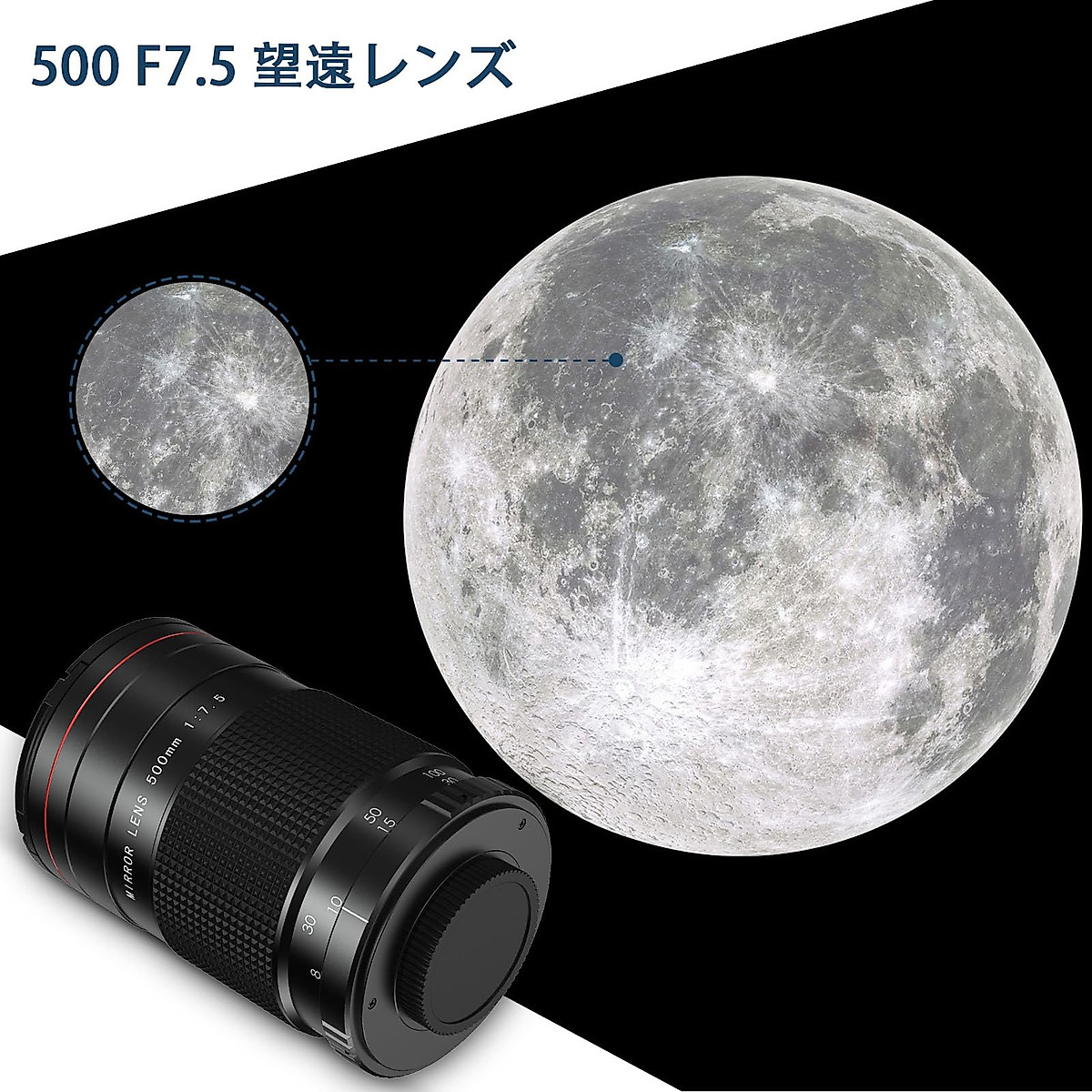 Lightdow 500mm f/7.5 Telephoto Reflex Mirror Lens for Canon EOS Rebel T1i T2i T3 T3i T4i T5 T5i T6 T7 T6i T6s T7i SL1 SL2 30D 40D 50D 60D 70D 77D 80D 1D 5D III IV 5Ds 6D 7D Mark II SLR Digital Cameras