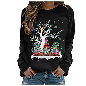 Graphic Tees for Women Vintage, Halloween Striped Loose Womens Fall Tops 2022 Maternity Long Sleeve Crew Neck Skeleton Pullover Hoodies for Teens Black