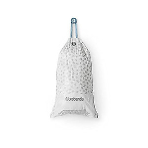 Brabantia PerfectFit Trash Bags (Size O/8 Gal) Thick Plastic Trash Can Liners with Drawstring Handles (120 Bags)