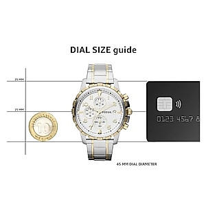 Fossil Men's Dean Quartz Stainless Steel Chronograph Watch, Color: Gold/Silver (Model: FS4795IE)