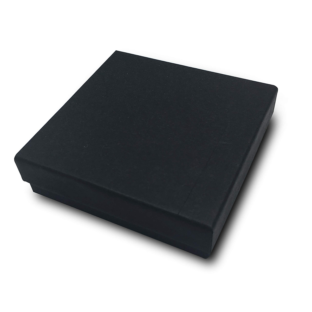 The Display Guys – Cardboard Jewelry Boxes With Cotton – 100 Pack – Matte Black – #33 (3 1/2" x 3 1/2" x 1")