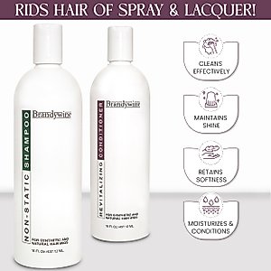 Brandywine Non Static Shampoo & Revitalizing Conditioner 16 Ounce., Value Pack Bundle 2 items
