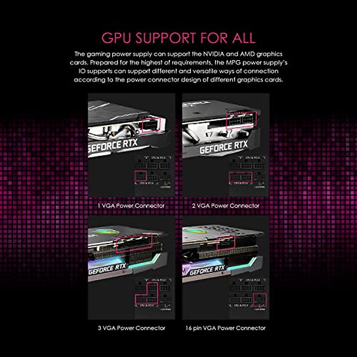 MSI MPG A1000G PCIE 5 & ATX 3.0 Gaming Power Supply - Full Modular - 80 Plus Gold Certified 1000W - 100% Japanese 105°C Capacitors - Compact Size - ATX PSU