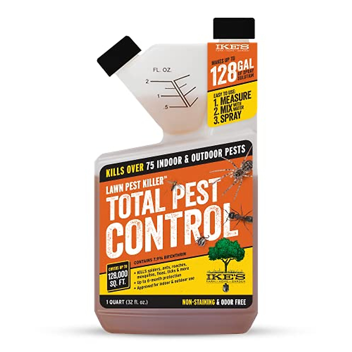 Ike's Lawn Pest Killer | Farm, Home & Garden | Odorless, Non-Irritating Insecticide | Indoor & Outdoor Use (32 oz (Quart))