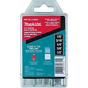 Makita B-68993 5 Pc. Assorted Glass and Tile Bit Set