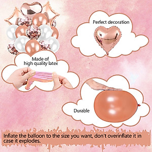 BINQOO Bride to Be Bachelorette Party Kit Rose Gold Banner Miss to Mrs Foil Balloons Bride to Be Sash for Bridal Shower White Confetti Balloons Engagement Wedding Party Decor Set