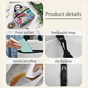 Modysero Ocean Sea Turtle Lunch Bag Kids Durable Casual Reusable Lunch Box for School Picnic Lightweight Insulated Lunch Box with 2 Compartment