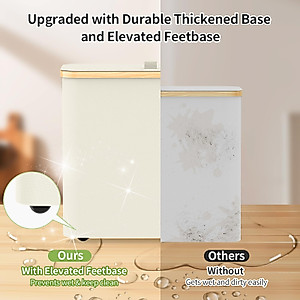 Toilet Paper Storage, 32L Large Toilet Paper Basket Organizer for Bathroom, Toilet Paper Storage Holder Stand with Lid, Footbase, Handle-Beige