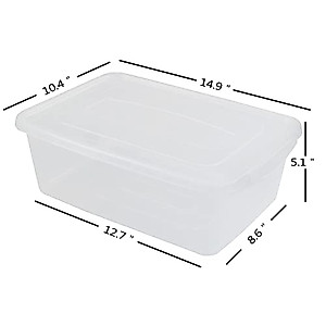 Pekky 13 Quart Plastic Bins Boxes with Lid, 3 Packs