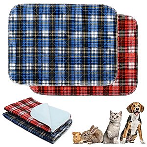 QUEARN Washable Pee Pads for Small Animal,Waterproof Reusable Puppy Potty Training Pads, Anti Slip Whelping Pads Super Absorbent Cage Liners for Ferrets, Hamsters, Rabbits & All Small Animals (S)