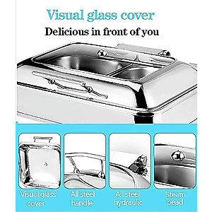 Chafing Dishes Chafing Dish Buffet Set, Food Warmers Server Warming Tray Round Rectangular Chafers, Stainless Steel Square Chafer, Round Food Warmer Chafing For Catering Warmer Chafer Set, Energy Effi