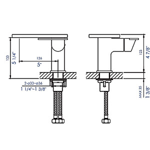 ALFI brand AB1882-PC Polished Chrome Single-Lever Bathroom Faucet, 4.9" L x 4.9" W x 4.8" H