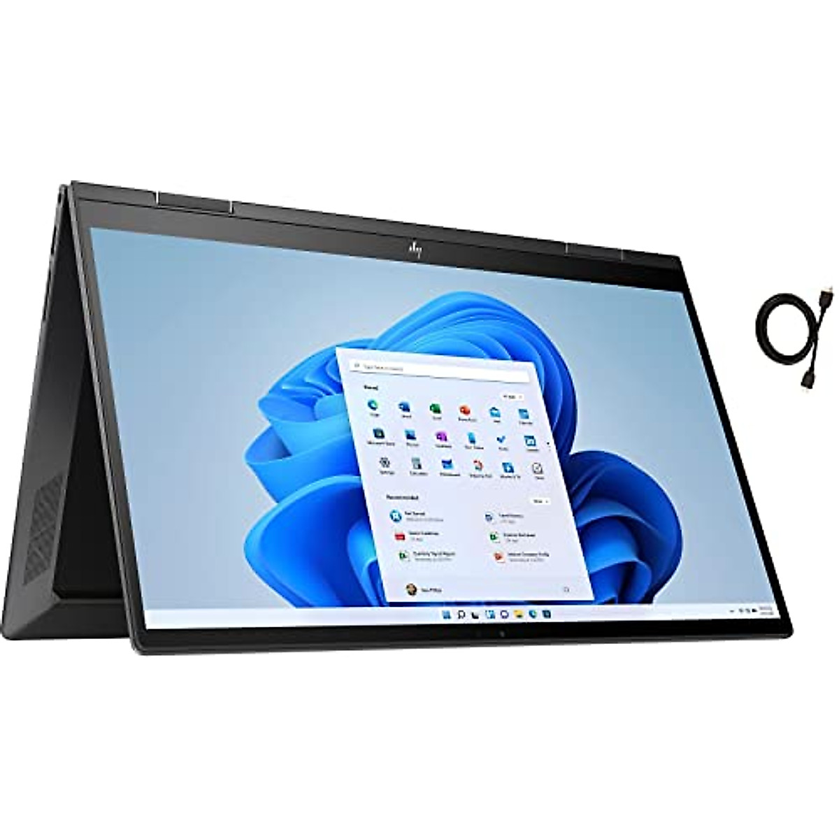 2022 HP Envy x360 15.6" FHD IPS Touchscreen Premium 2-in-1 Laptop, Gen 4 AMD 6-Cores Ryzen 5 5625U Upto 4.3GHz, 32GB RAM, 2TB PCIe SSD, Backlit Keyboard, Windows 11 Home + HDMI Cable, Black