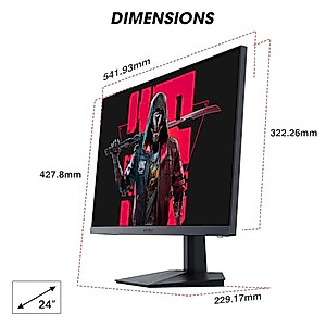 KOORUI 24 Inch Gaming Monitor, 165Hz IPS 1080p 1ms Adaptive Sync, Frameless, HDMI, DisplayPort, Tilt Adjustable, Eye Care, VESA Wall Mount， Black