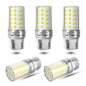 E26 10W LED Light bulbs, 6000K Daylight White, 1000 lumen, 100 Watt Equivalent Incandescent Bulbs, Non-dimmable Edison Candelabra Ceiling Fan led Bulbs, Flicker Free, Tubular LED Corn Bulb, 5 Pack