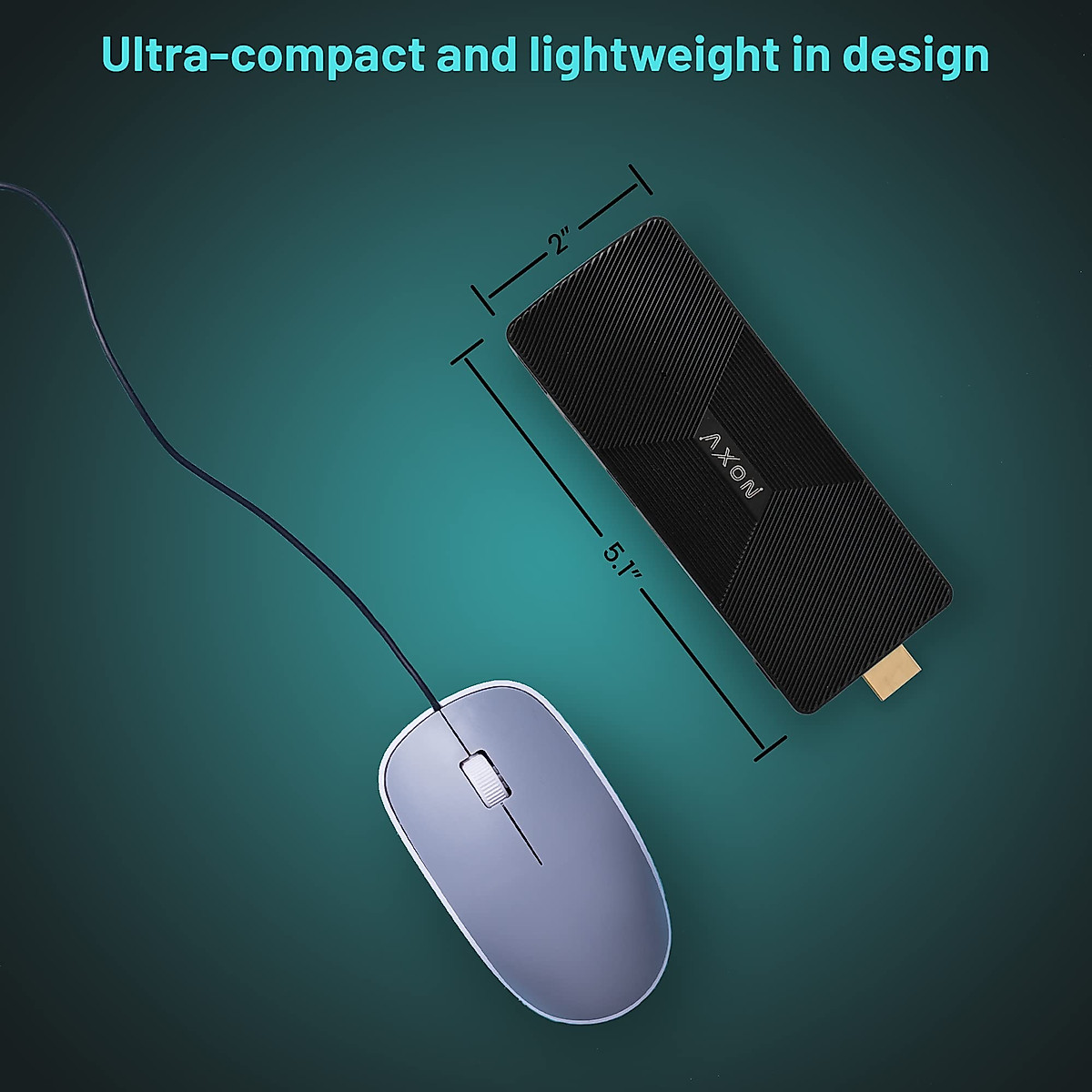 Fanless Axon LAN Mini PC Stick, Intel Gemini Lake 41 Series Processor, Windows 10 Pro, 8GB RAM + 128GB eMMC. Support 4K HD, 2.4/5G WiFi, BT 4.0