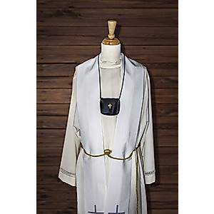 Genuine Leather Communion Burse for Pyx | Fits Pyxes up to 30-Host Capacity | Ideal for Priests, Deacons, and EMHCs | Traditional Catholic Design | Embossed Gold Latin Cross