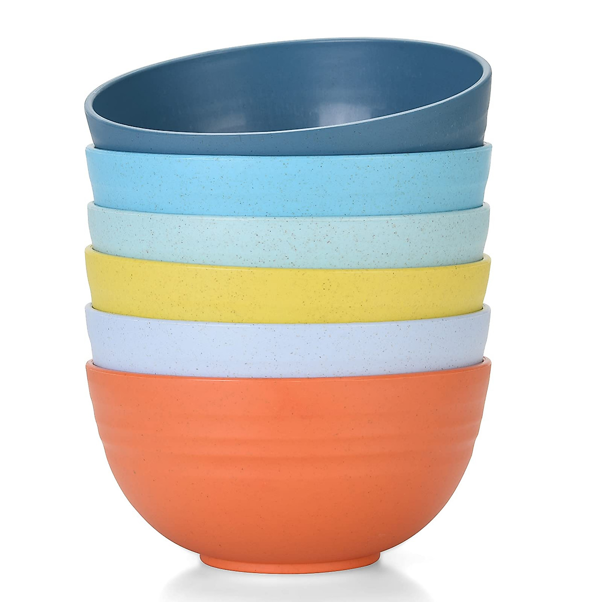 Homestockplus Unbreakable Cereal Bowls 24 OZ Microwave and Dishwasher Safe BPA-Free Bowl Dessert Bowls for Serving Soup, Oatmeal, Pasta and Salad [Set of 6]