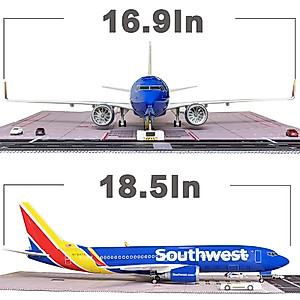 1:100 Scale Large Airplane Model Southwest Airlines 737 Plane Model with LED Light Gift for Business/Birthday/Christmas Diecast Alloy Airplanes for Gift and Collection