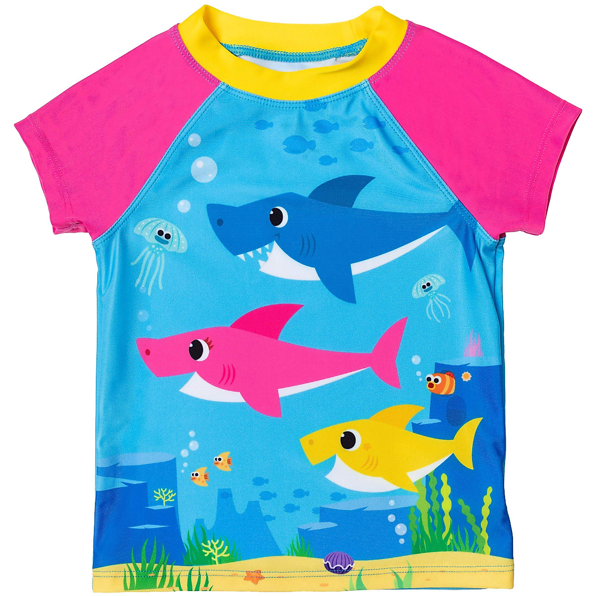 Baby Shark Toddler Girls Swim Rash Guard Tankini Top Bottom Set Blue 2T