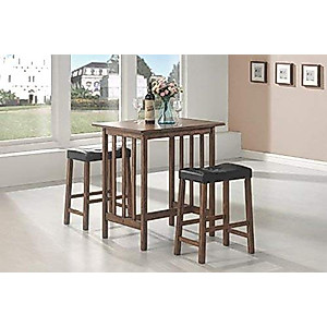 3-piece Counter Height Set Nut Brown