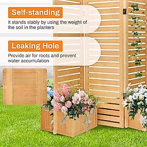 Upgrade 5.5'X5.2'X1.6' Cedar Outdoor Privacy Panels, Planter Privacy Screen, Privacy Fence Planter, Privacy Screen with Planter Box, Privacy Planter Box, Privacy Planter for Patio, Backyard, Gazebo