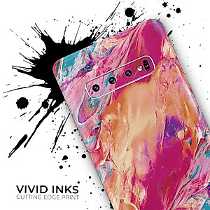 DesignSkinz Liquid Abstract Paint Remix V90 Protective Vinyl Decal Wrap Skin Cover Compatible with The Samsung Galaxy S20 (Screen Trim & Back Glass Skin)